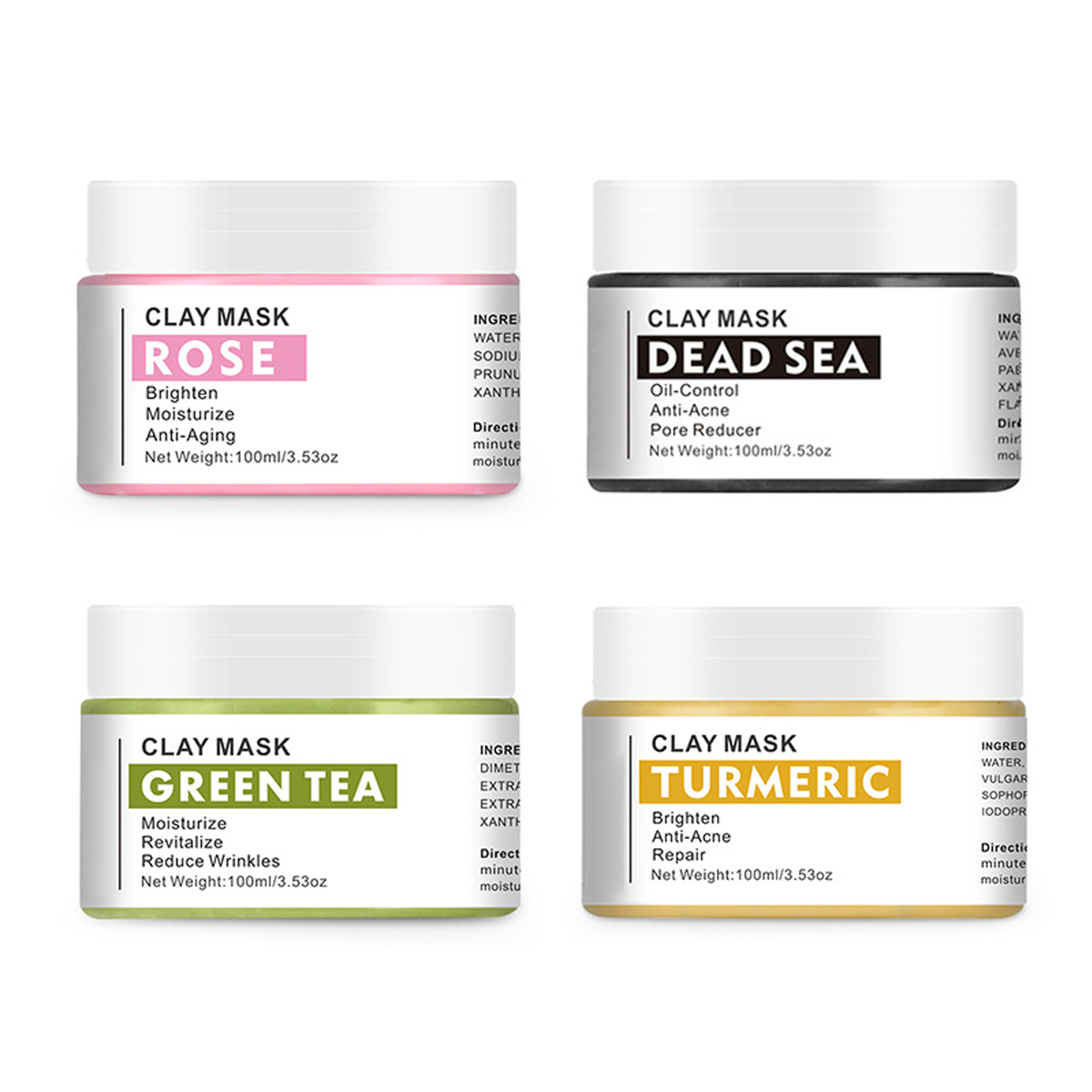Mud Mask Hydrating Moisturizing Rose Smudge Mask Cream Clean Green Tea ...